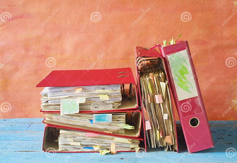 Messy File Folders and Documents Stock Image - Image of clip, files ...