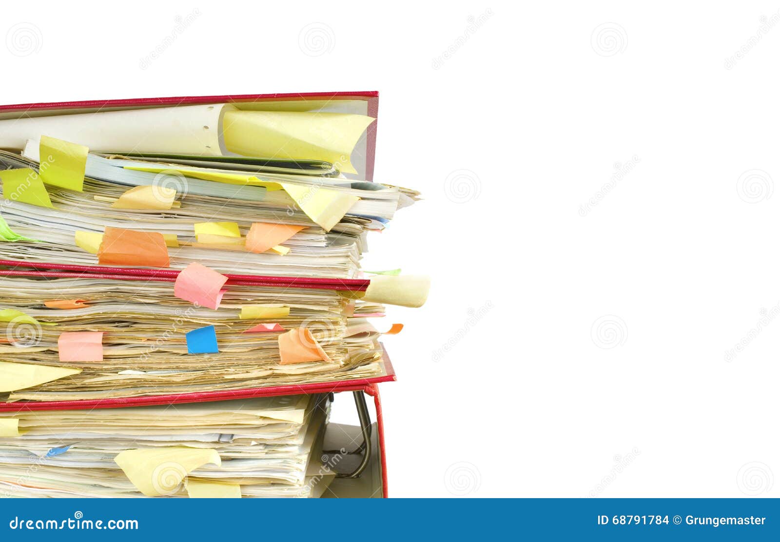 Messy File Folders and Documents, Isolated Stock Photo - Image of ...