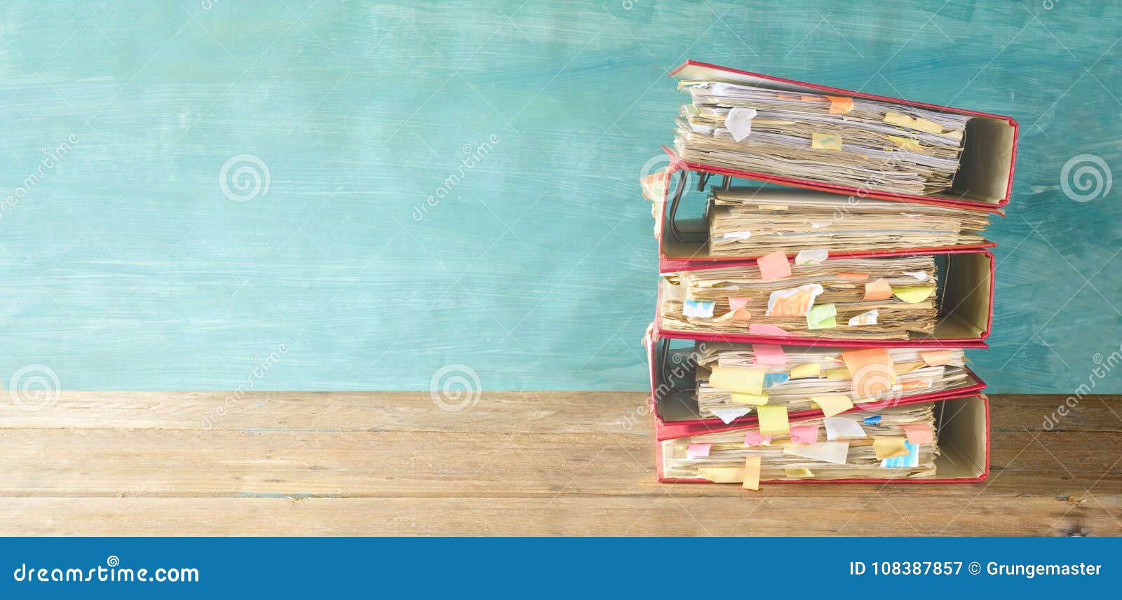 Messy File Folders and Documents,panoramic Format, Good Copy Spa Stock ...