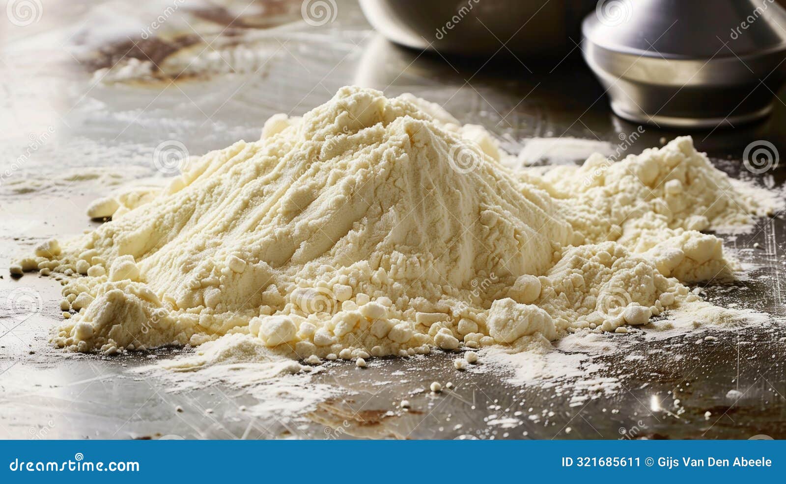 Messy Flour Spill on Silver Surface Stock Illustration - Illustration ...