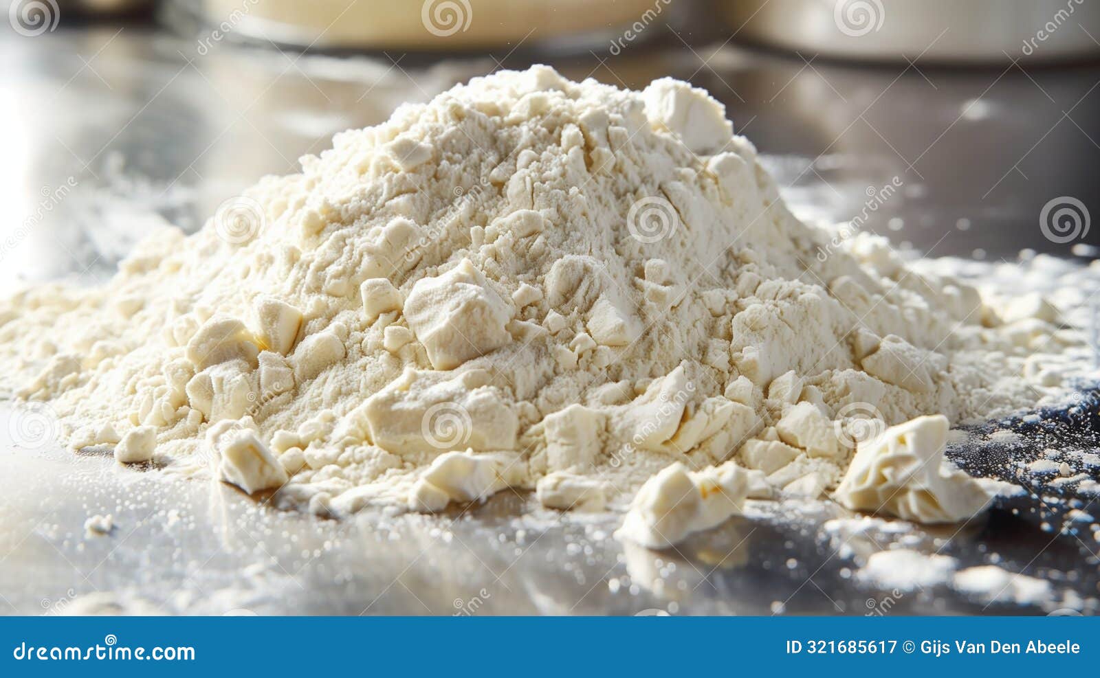 Messy Flour Spill on Silver Surface Stock Illustration - Illustration ...