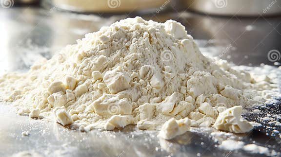 Messy Flour Spill on Silver Surface Stock Illustration - Illustration ...