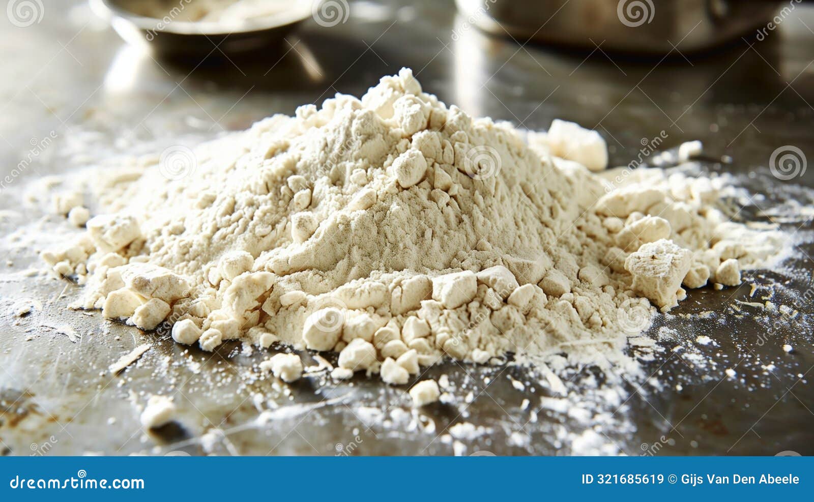 Messy Flour Spill on Silver Surface Stock Illustration - Illustration ...