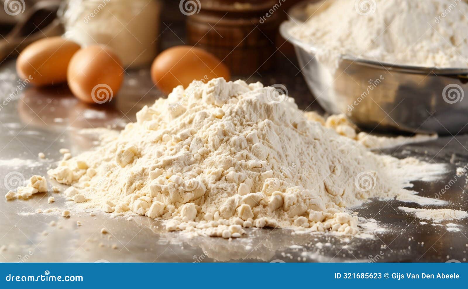 Messy Flour Spill on Silver Surface Stock Illustration - Illustration ...