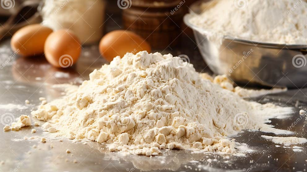 Messy Flour Spill on Silver Surface Stock Illustration - Illustration ...