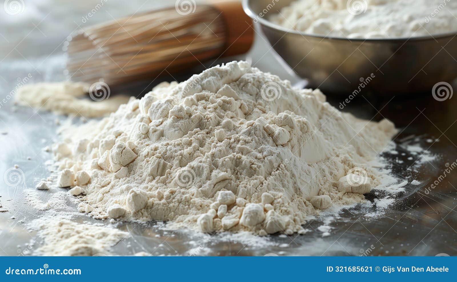 Messy Flour Spill on Silver Surface Stock Illustration - Illustration ...