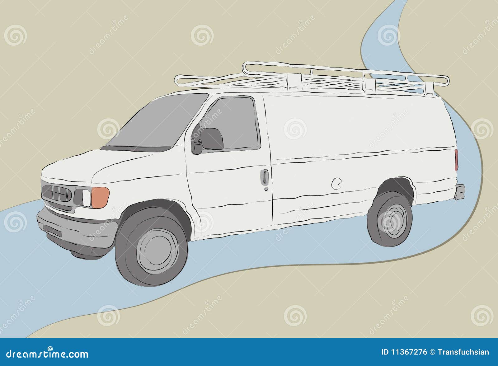 Messy Hand Drawn Work Van Sketch Stock Vector - Illustration of ...