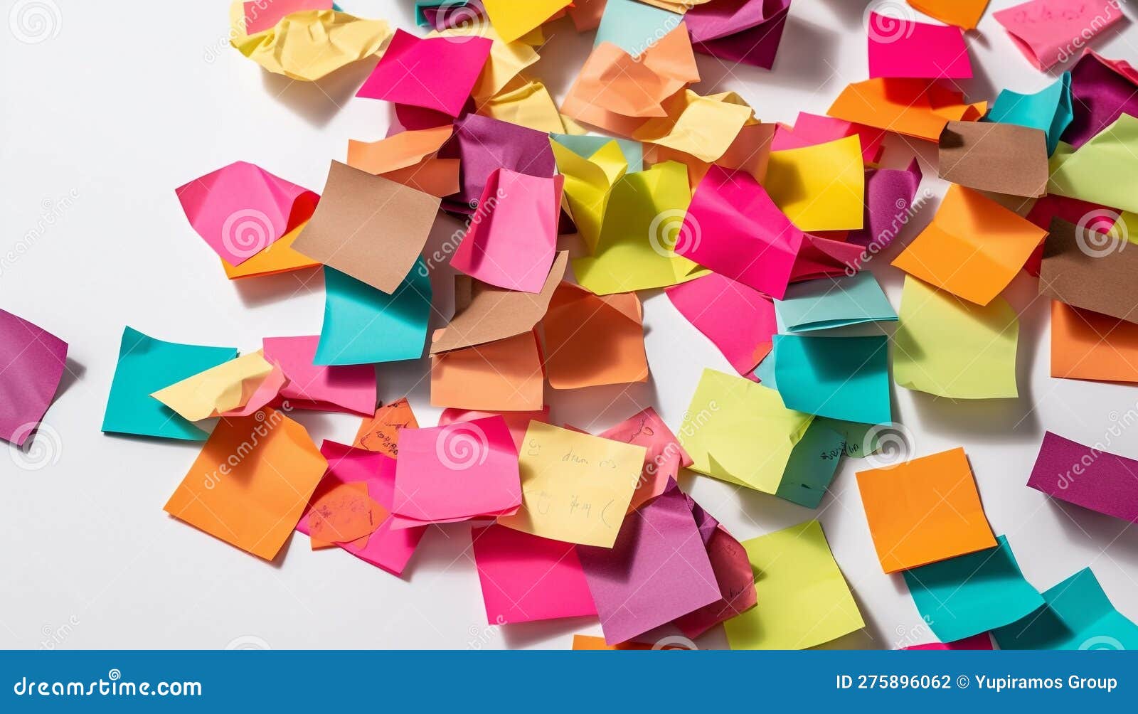 A Messy Heap of Colorful Adhesive Notes Generated by AI Stock ...