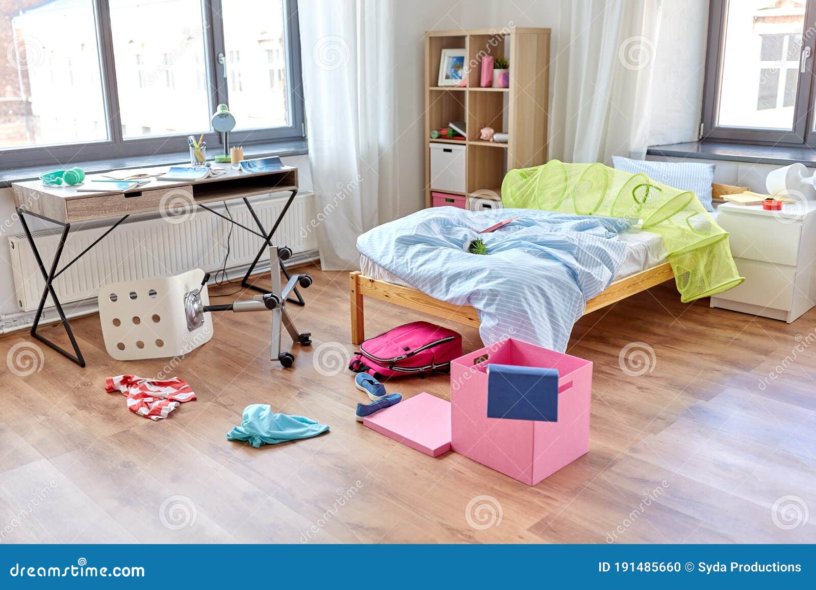 Messy Home or Kid`s Room with Scattered Stuff Stock Photo - Image of ...
