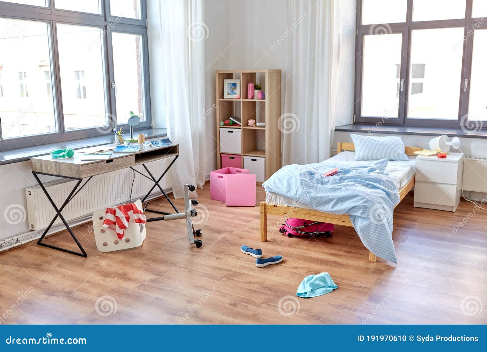 Messy Home or Kid`s Room with Scattered Stuff Stock Photo - Image of ...