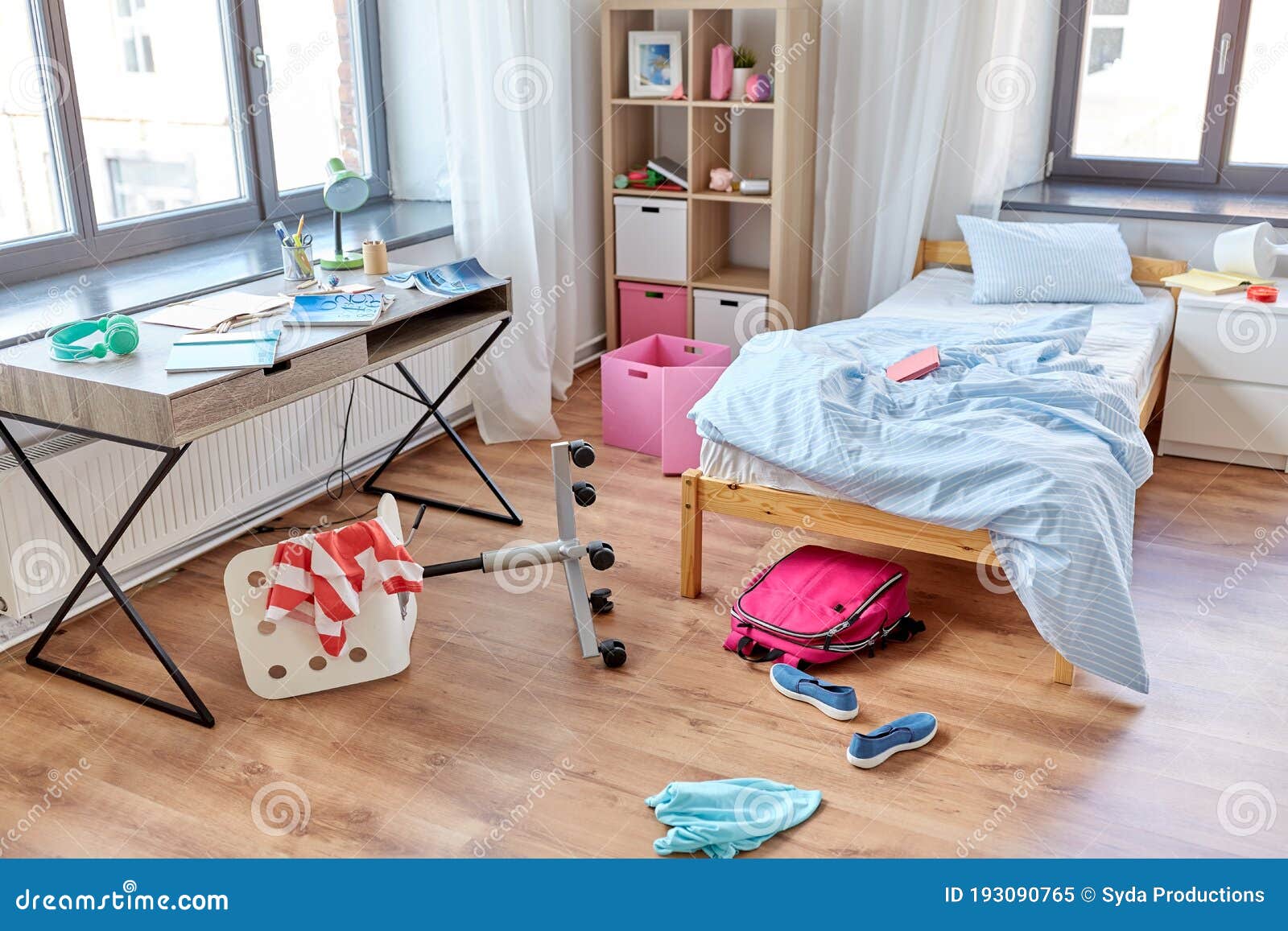 Messy Home or Kid`s Room with Scattered Stuff Stock Image - Image of ...