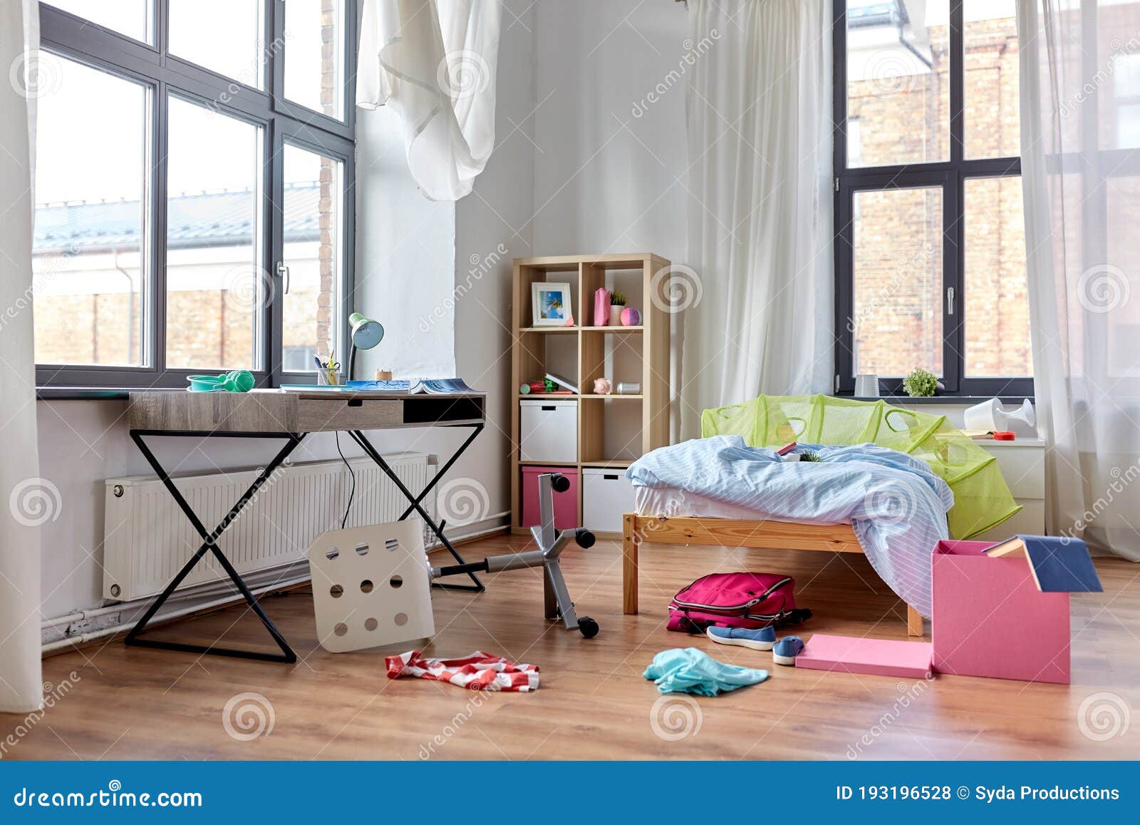 Messy Home or Kid`s Room with Scattered Stuff Stock Photo - Image of ...