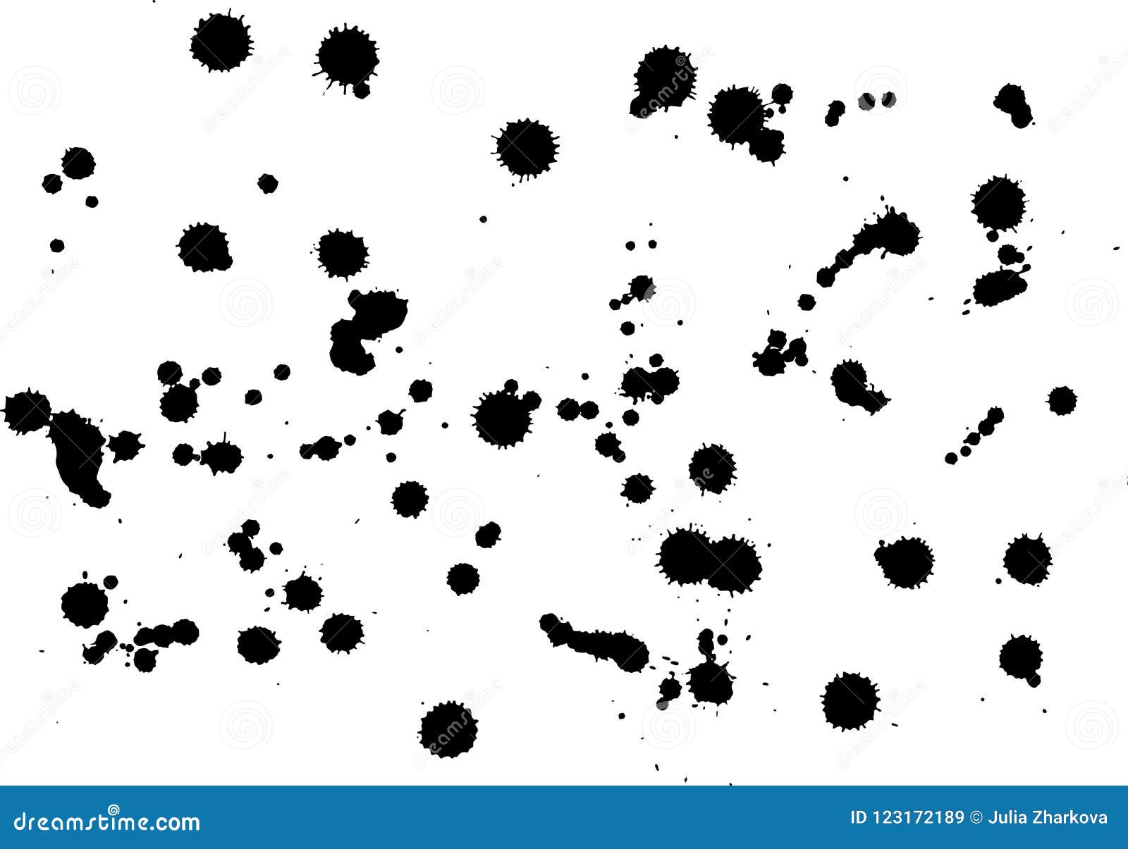 Messy Ink Blot, Black Drops on White Background. Vector Illustration ...