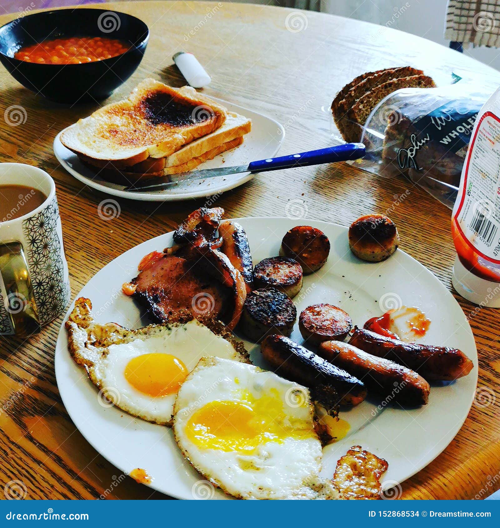 Messy Irish breakfast stock photo. Image of paddy, rustic - 152868534