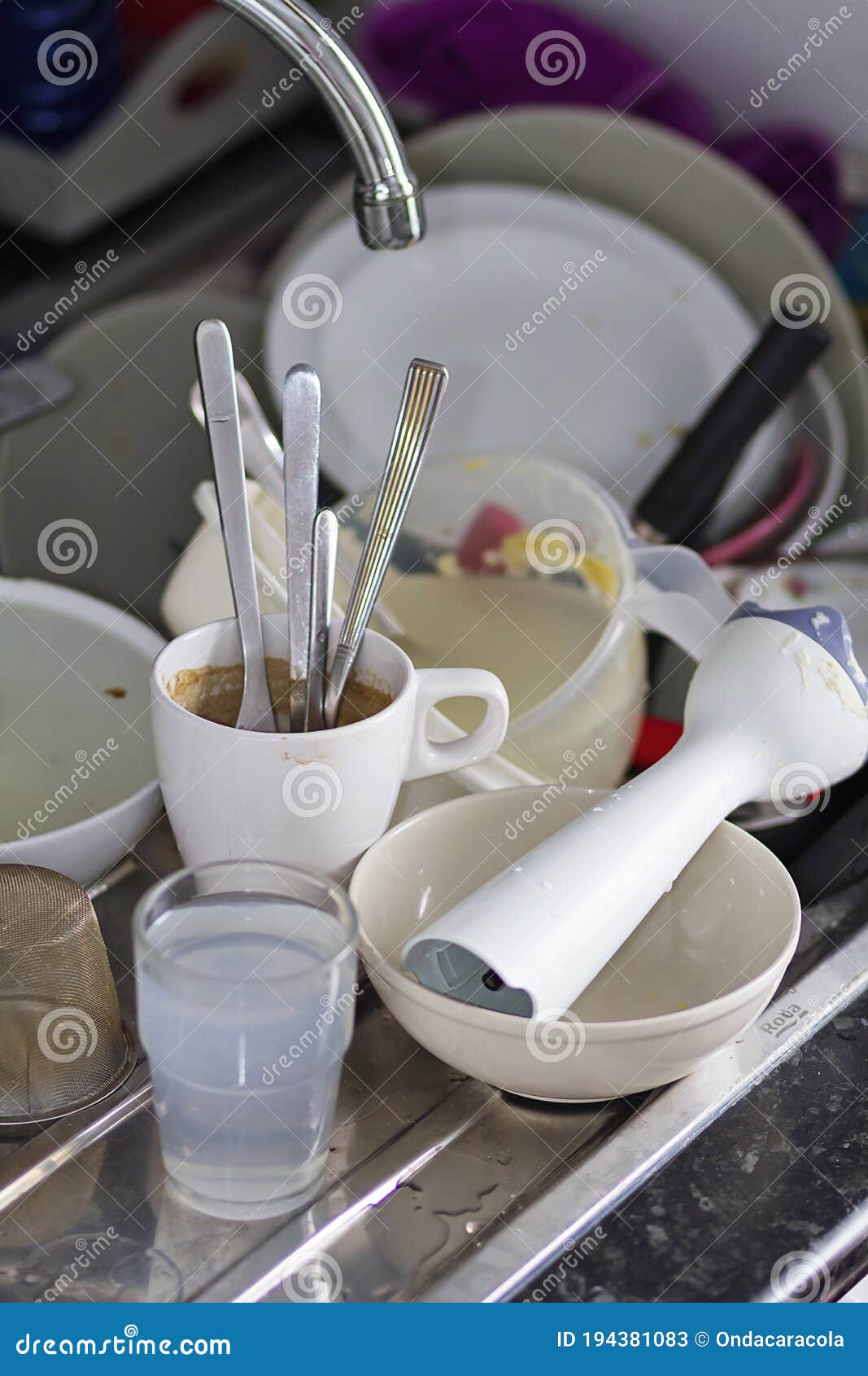 Messy kitchen stock image. Image of carefree, metal - 194381083