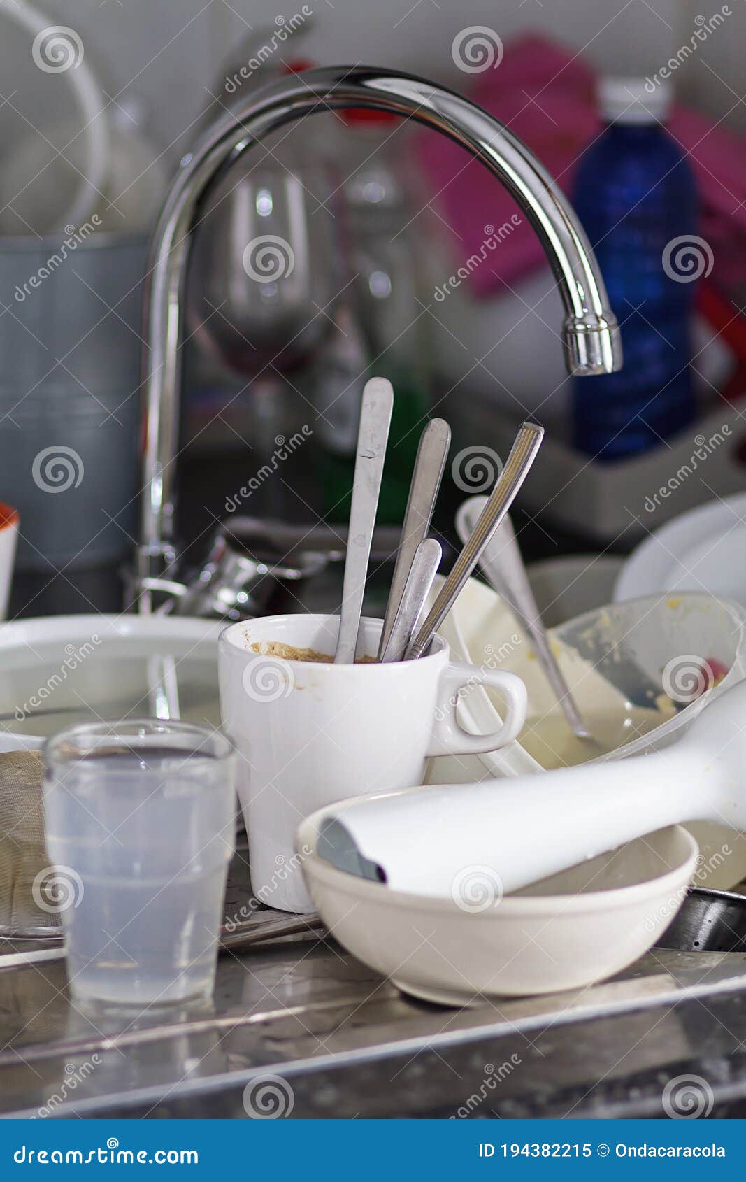 Messy kitchen stock image. Image of food, carefree, housework - 194382215