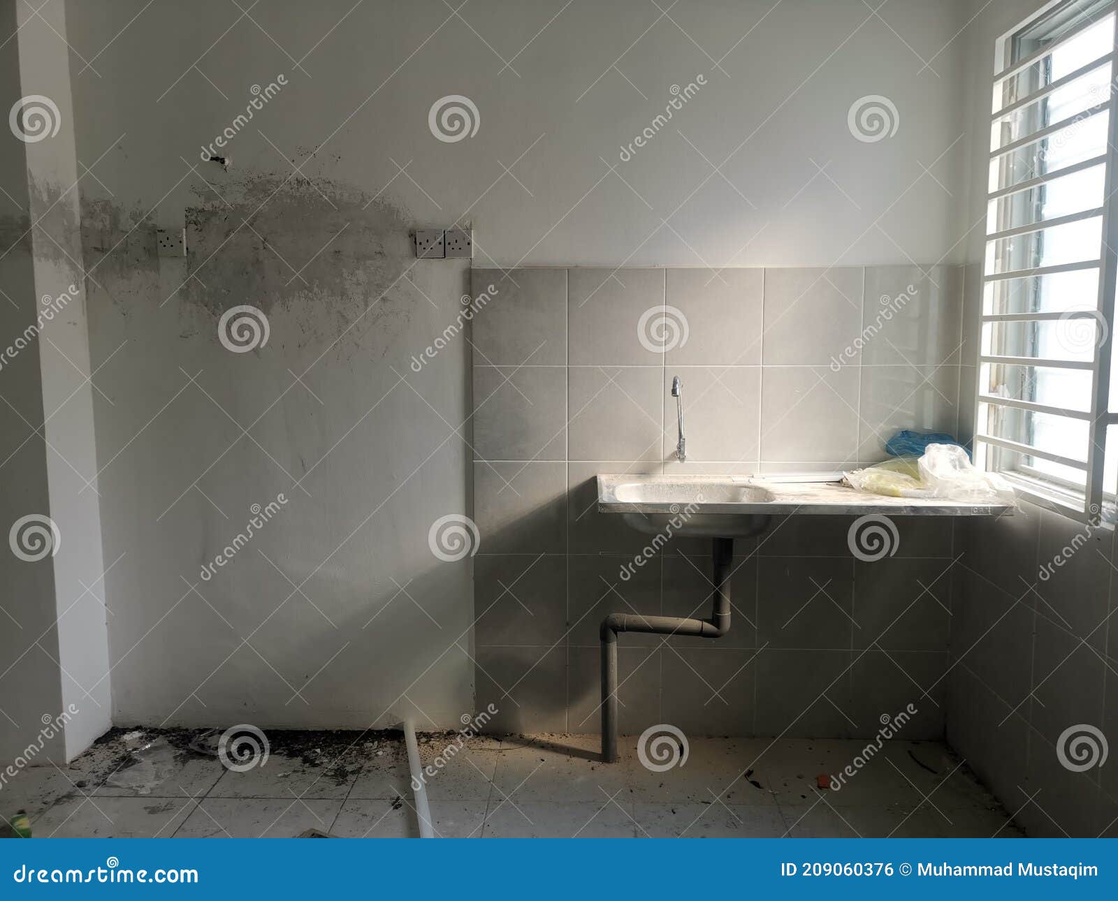 Messy Kitchen during House Renovation Stock Photo - Image of toilet ...