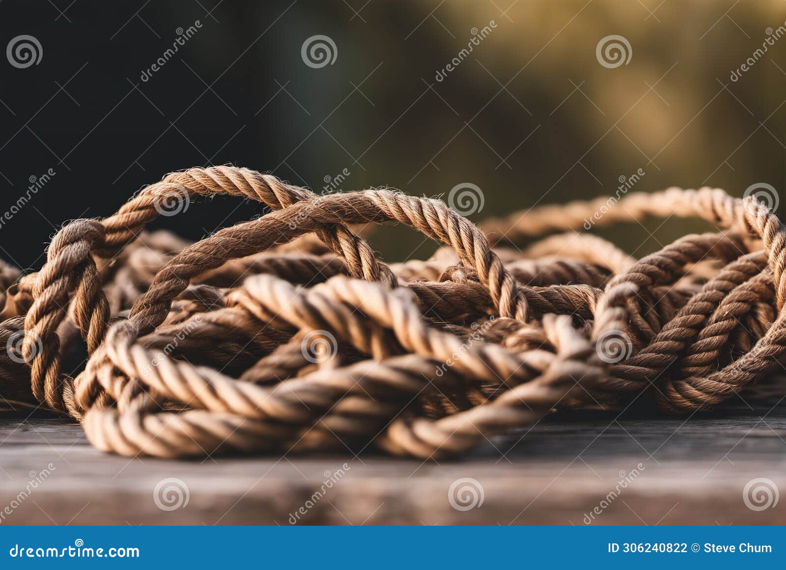 A messy knot of hemp rope stock illustration. Illustration of nautical ...
