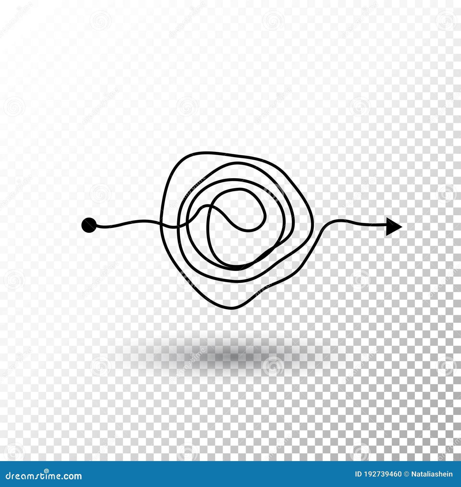 Messy Line Complicated Clew Way With Transparent Shadow Tangled ...