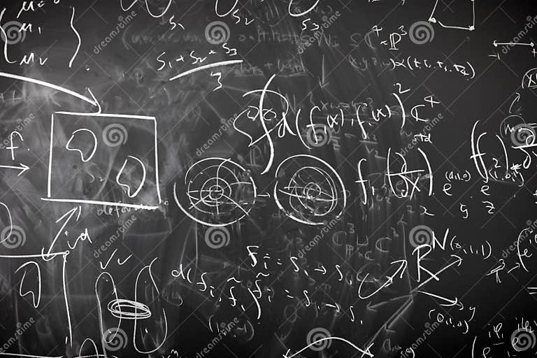 Messy Mathematics Calculation Stock Image - Image of board, black: 16625187