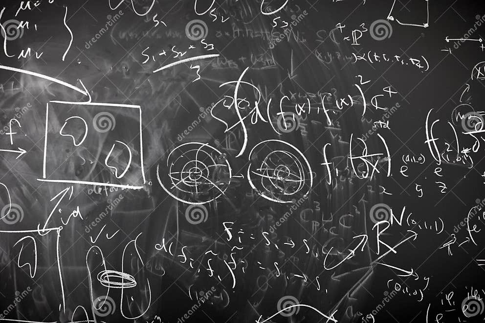 Messy Mathematics Calculation Stock Image - Image of board, black: 16625187