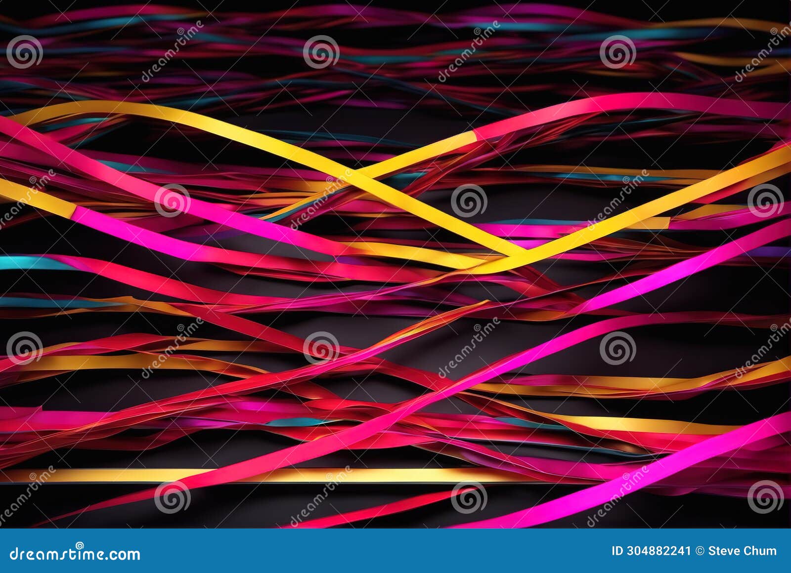 A Messy Mess of Colorful Ribbons Stock Illustration - Illustration of ...