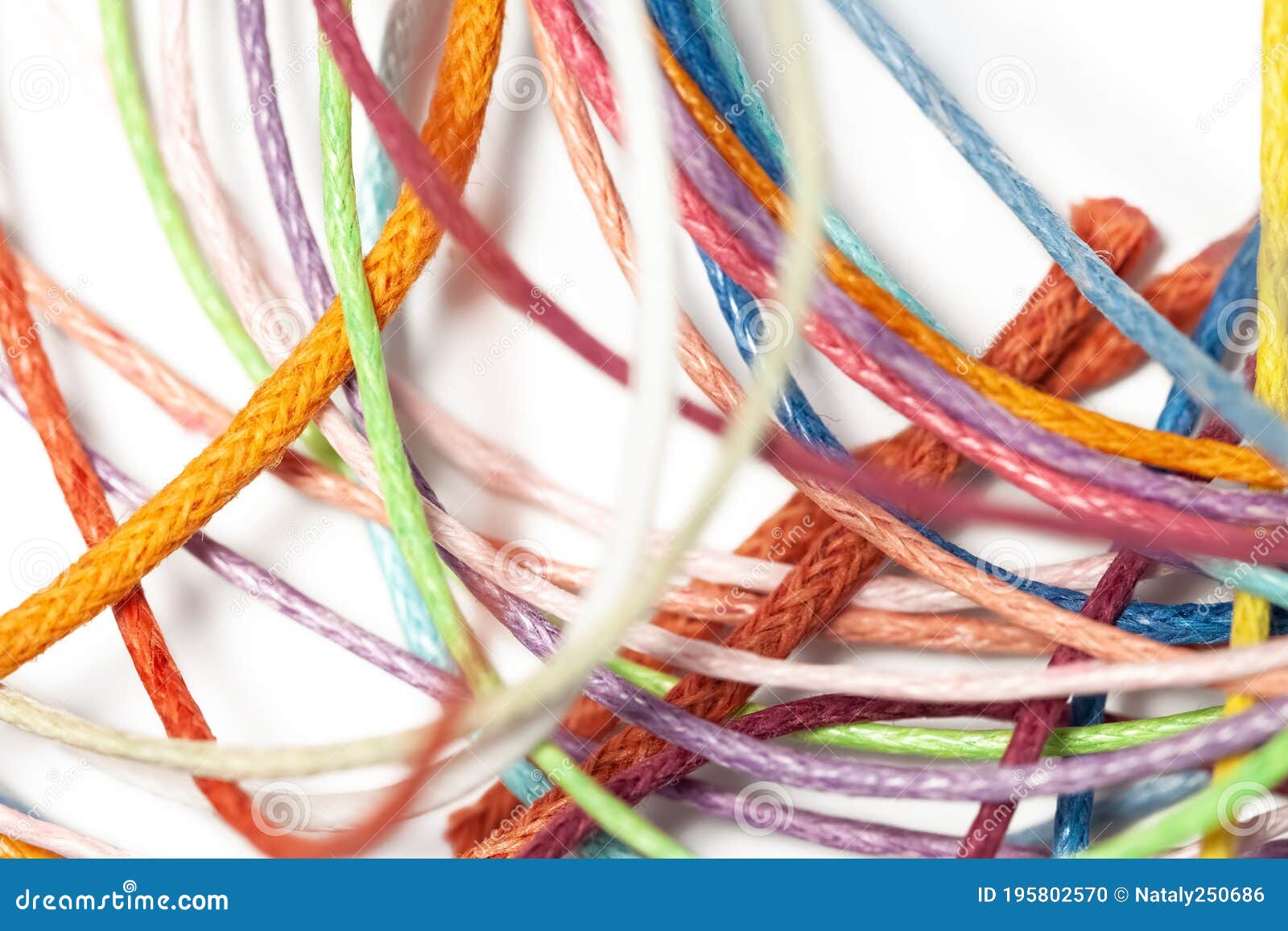 Messy Multicolor Threads White Background Stock Photo - Image of orange ...