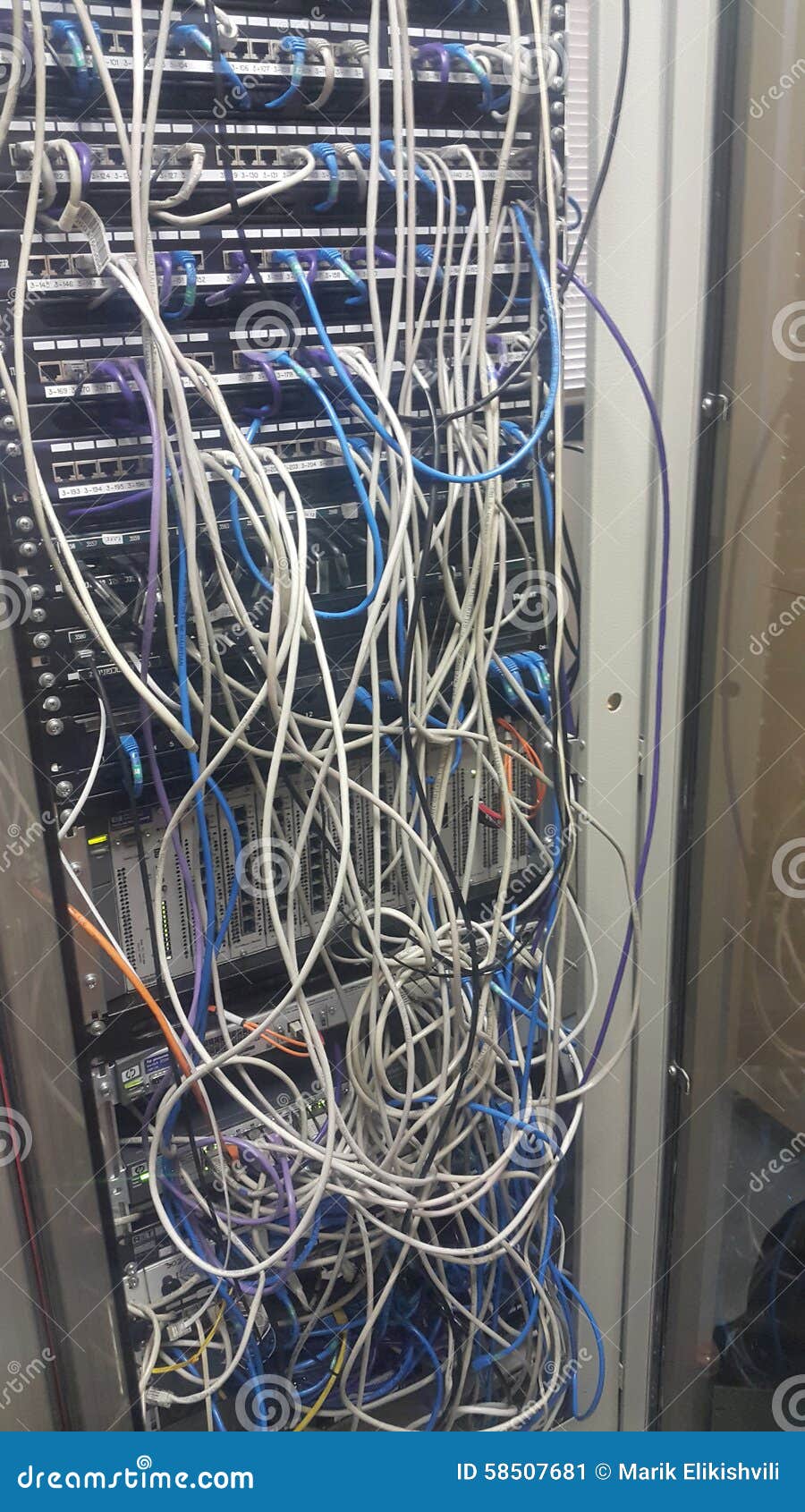 Messy network cables editorial photo. Image of switch - 58507681