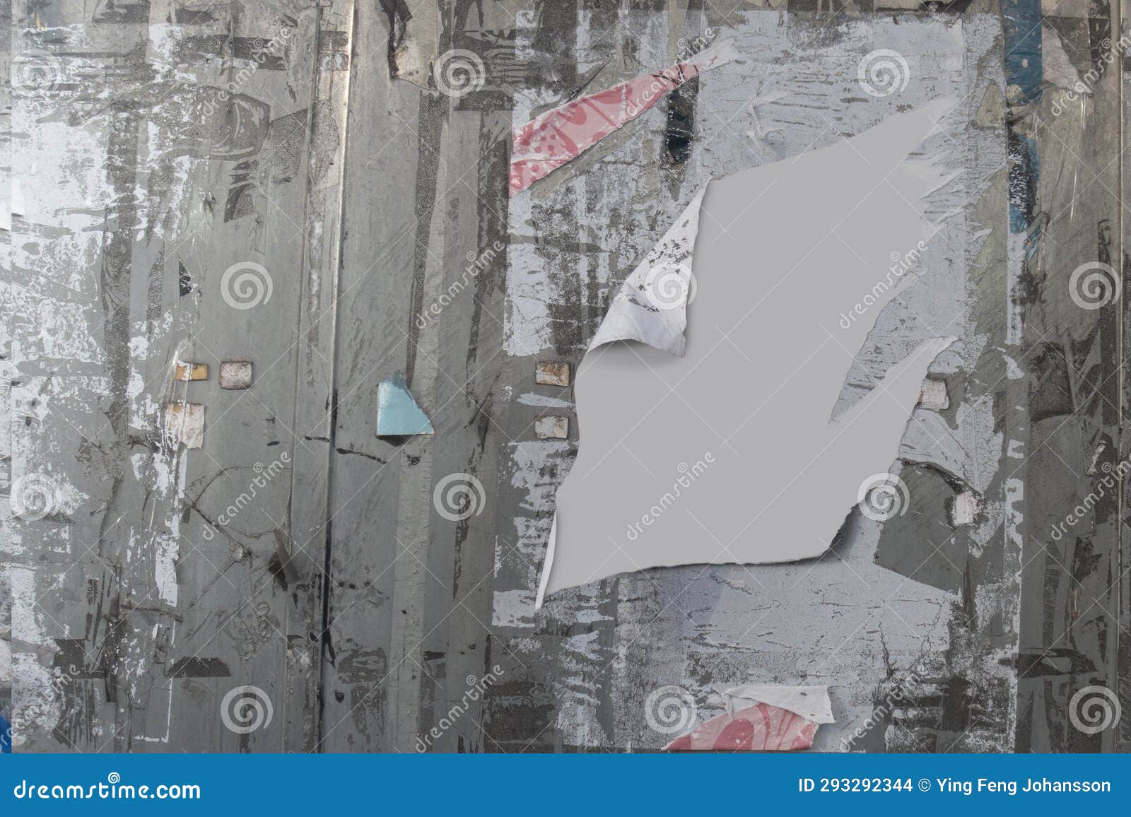 Messy Notice Board or Wall with Remains of Notes and Posters Stock ...
