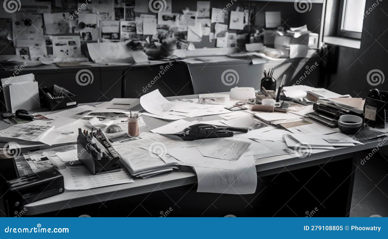 Messy Documents Pile. Unorganized Paper Sheets And File Binders Vector ...