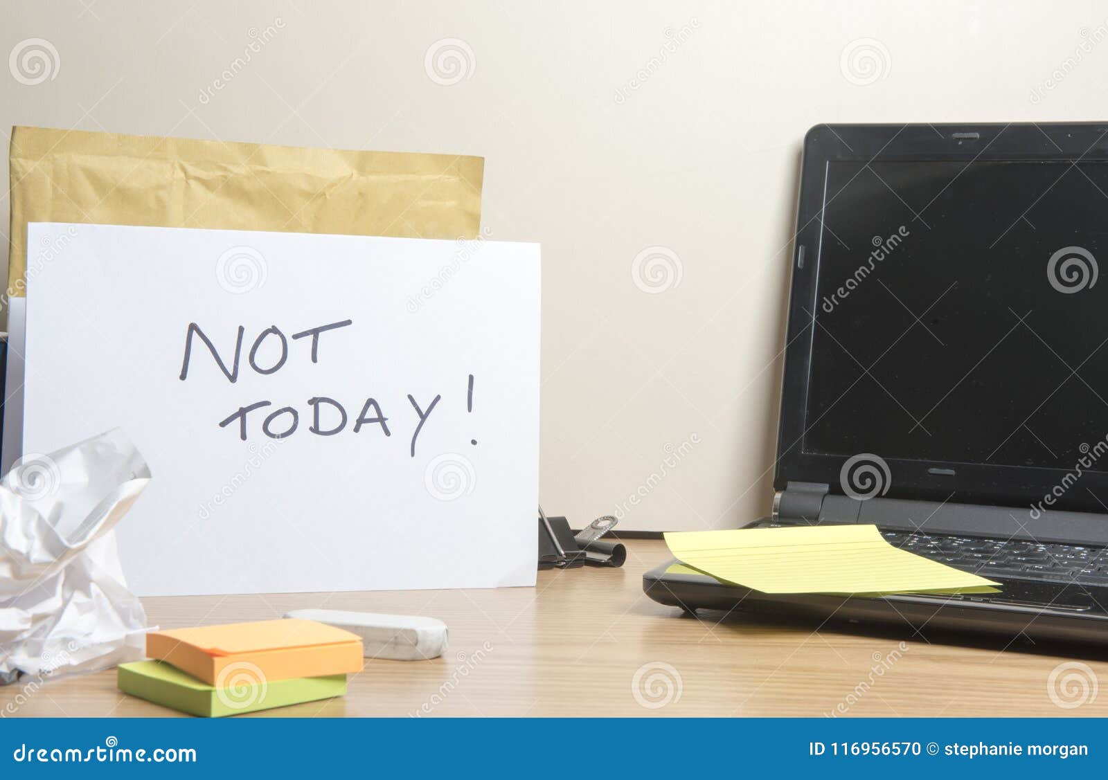 Messy Office Desk with Laptop and Paperwork Stock Photo - Image of ...