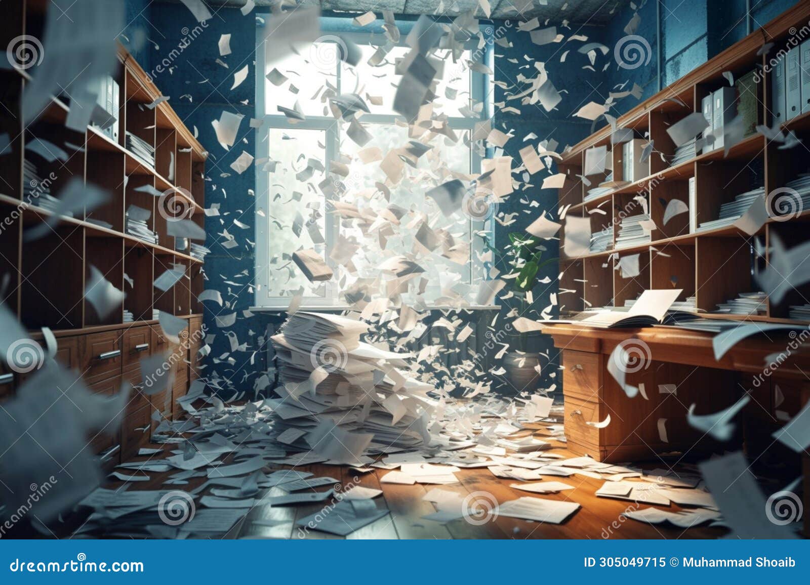 Messy Documents Pile. Unorganized Paper Sheets And File Binders Vector ...