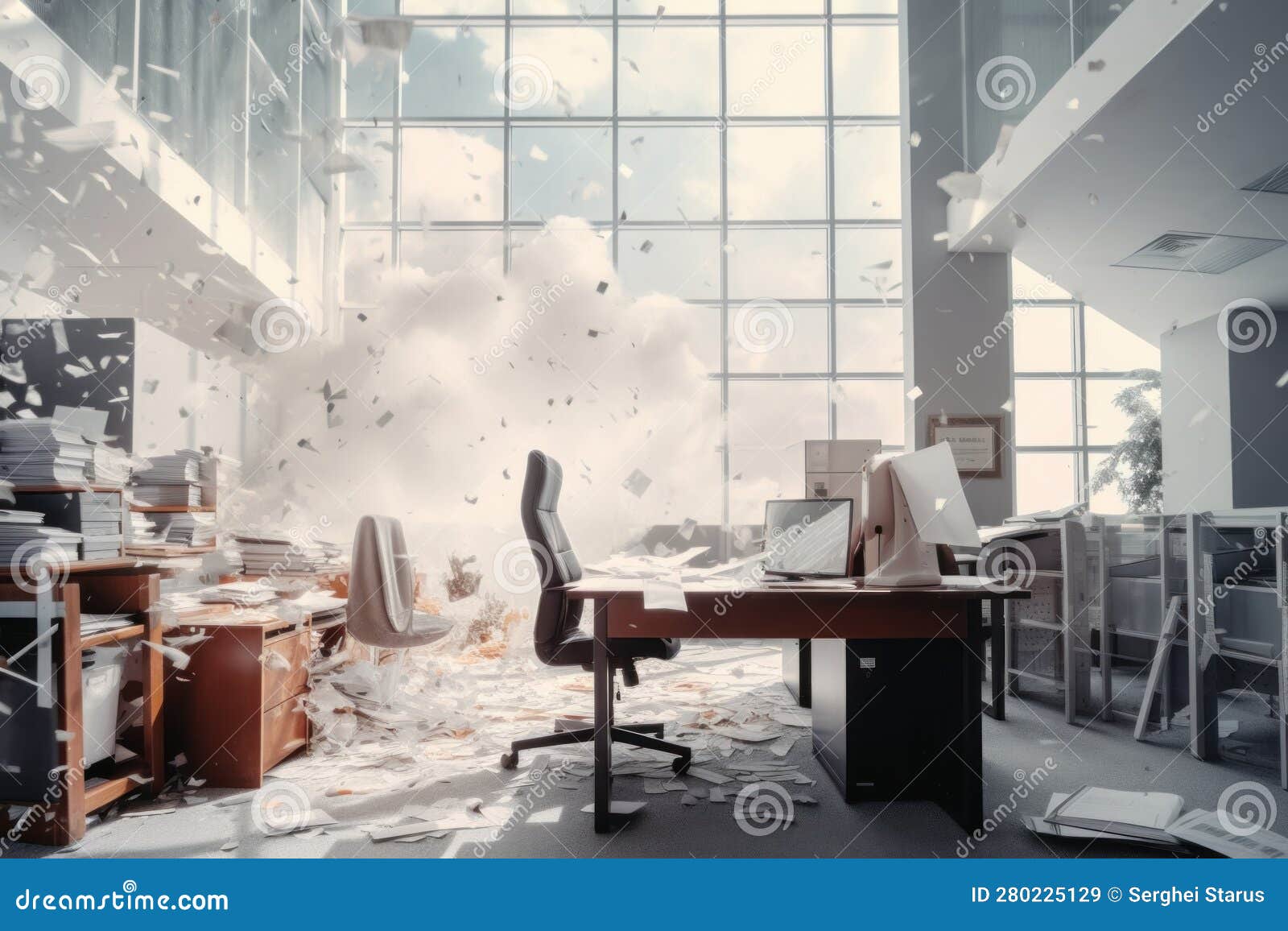 A Messy Office with a Lot of Clutter on the Floor. Generative AI Image ...