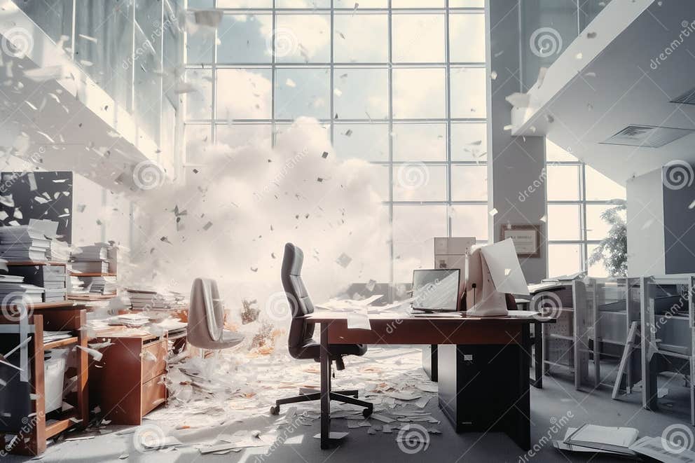 A Messy Office with a Lot of Clutter on the Floor. Generative AI Image ...