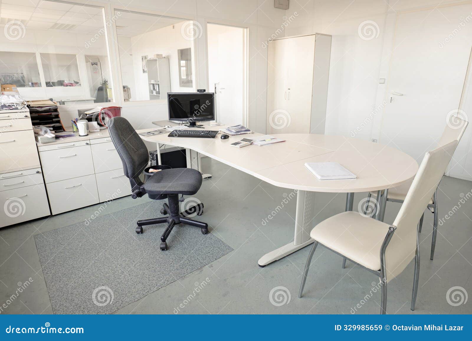 Messy Office Room of a Closed Down Factory, No People Stock Image ...