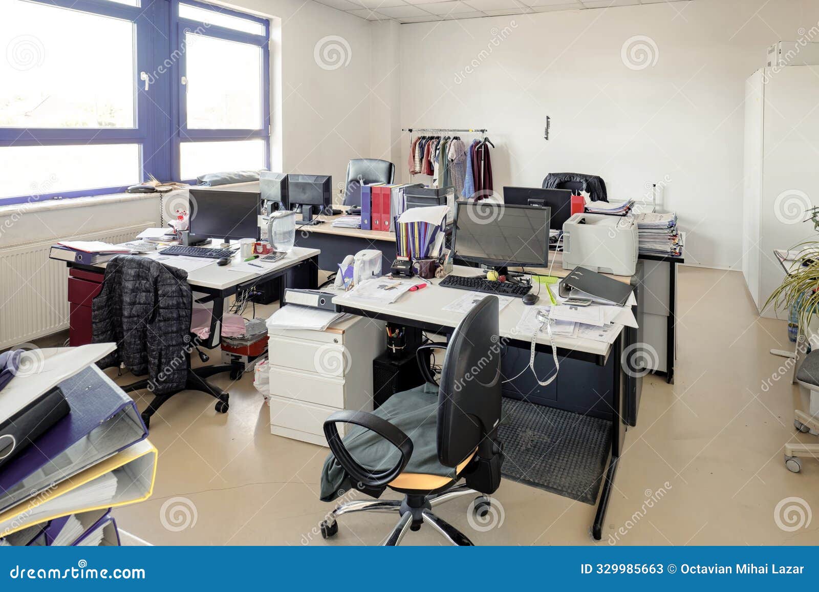 Messy Office Room of a Closed Down Factory, No People Stock Image ...