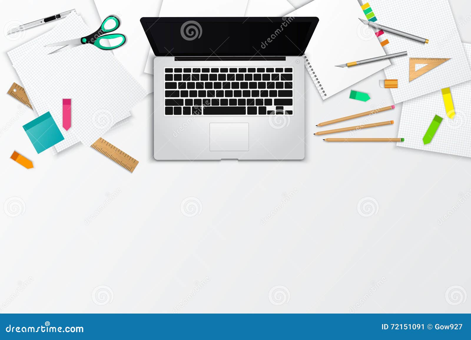 Messy Office and Working Space Product Mockup Template Layout Stock ...