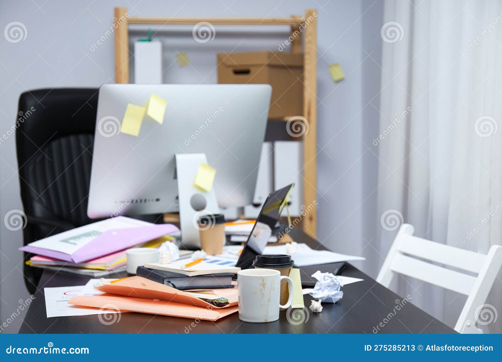Messy Office Workplace, Workplace and Workspace Concept Stock Image ...