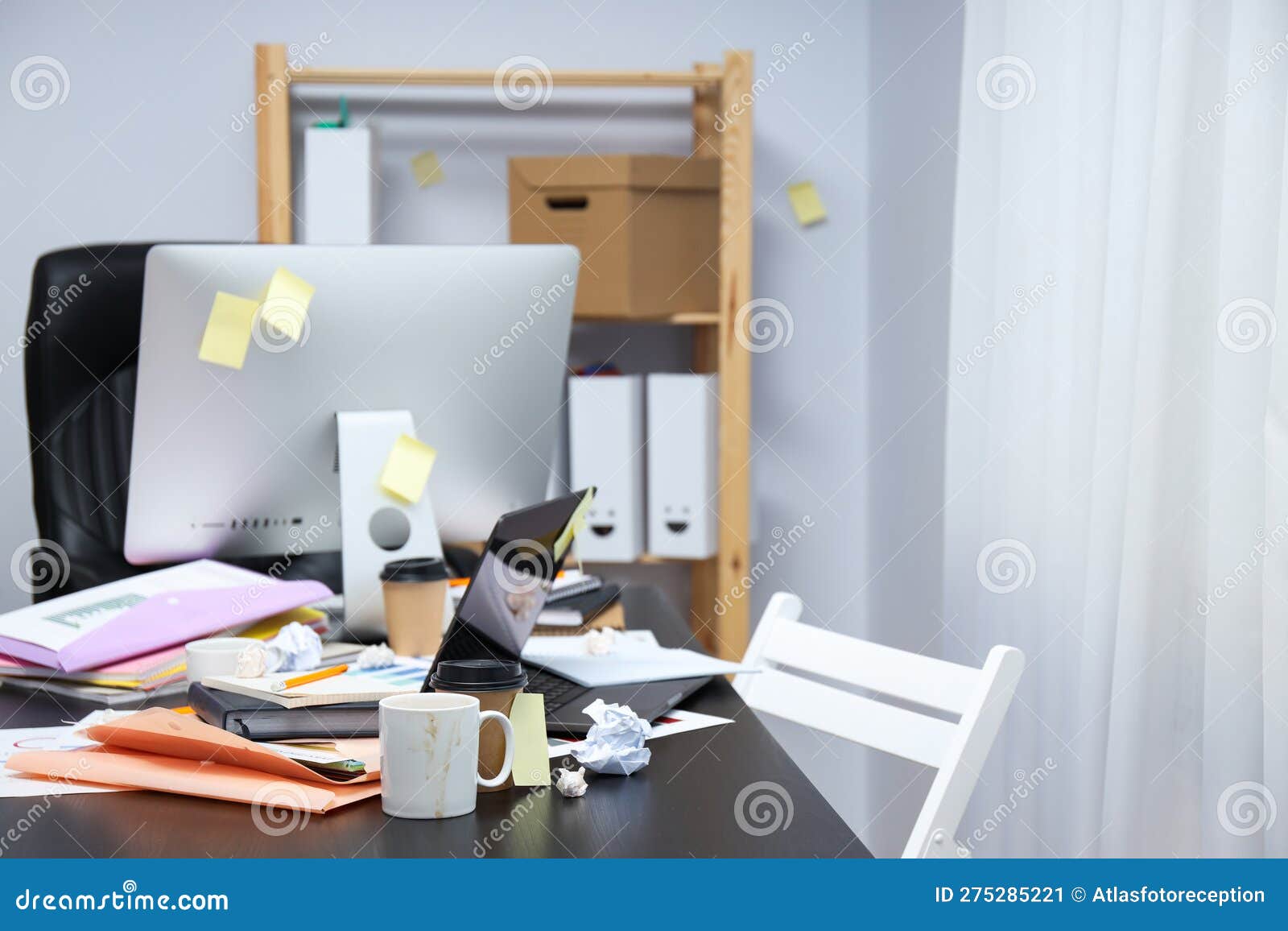 Messy Office Workplace Workplace And Workspace Concept Stock Image Image Of Selective