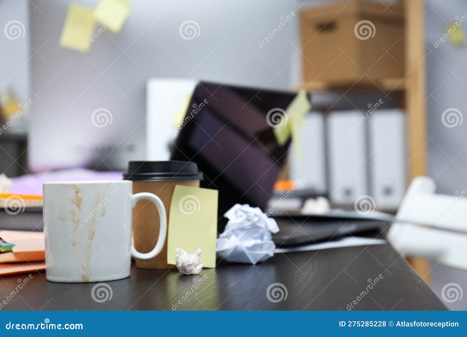 Messy Office Workplace, Workplace and Workspace Concept Stock Photo ...