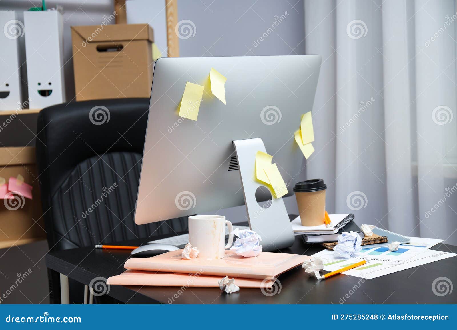 Messy Office Workplace, Workplace and Workspace Concept Stock Photo ...