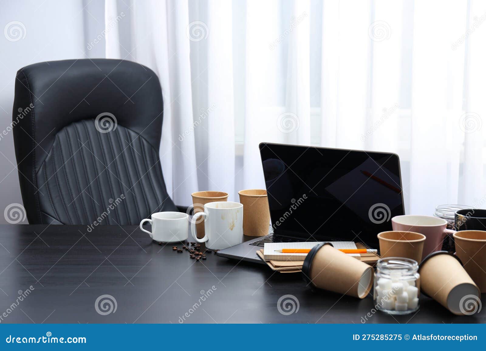 Messy Office Workplace, Workplace and Workspace Concept Stock Image ...