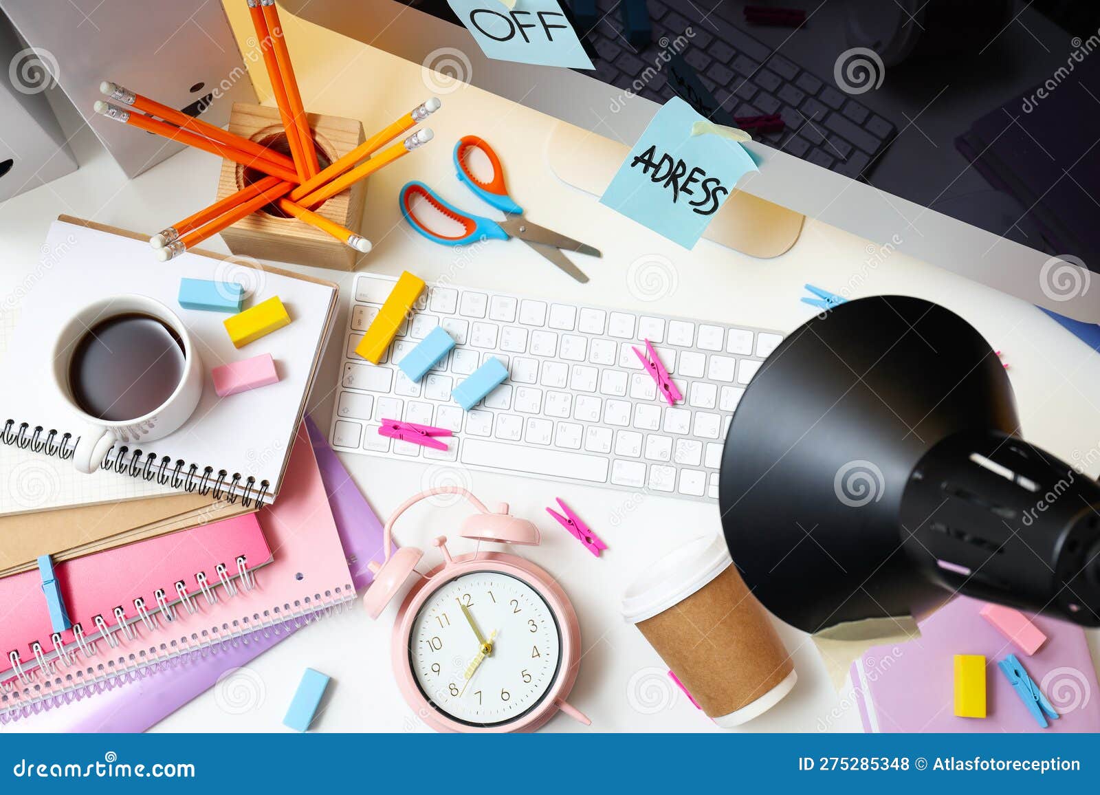Messy Office Workplace, Workplace and Workspace Concept Stock Photo ...