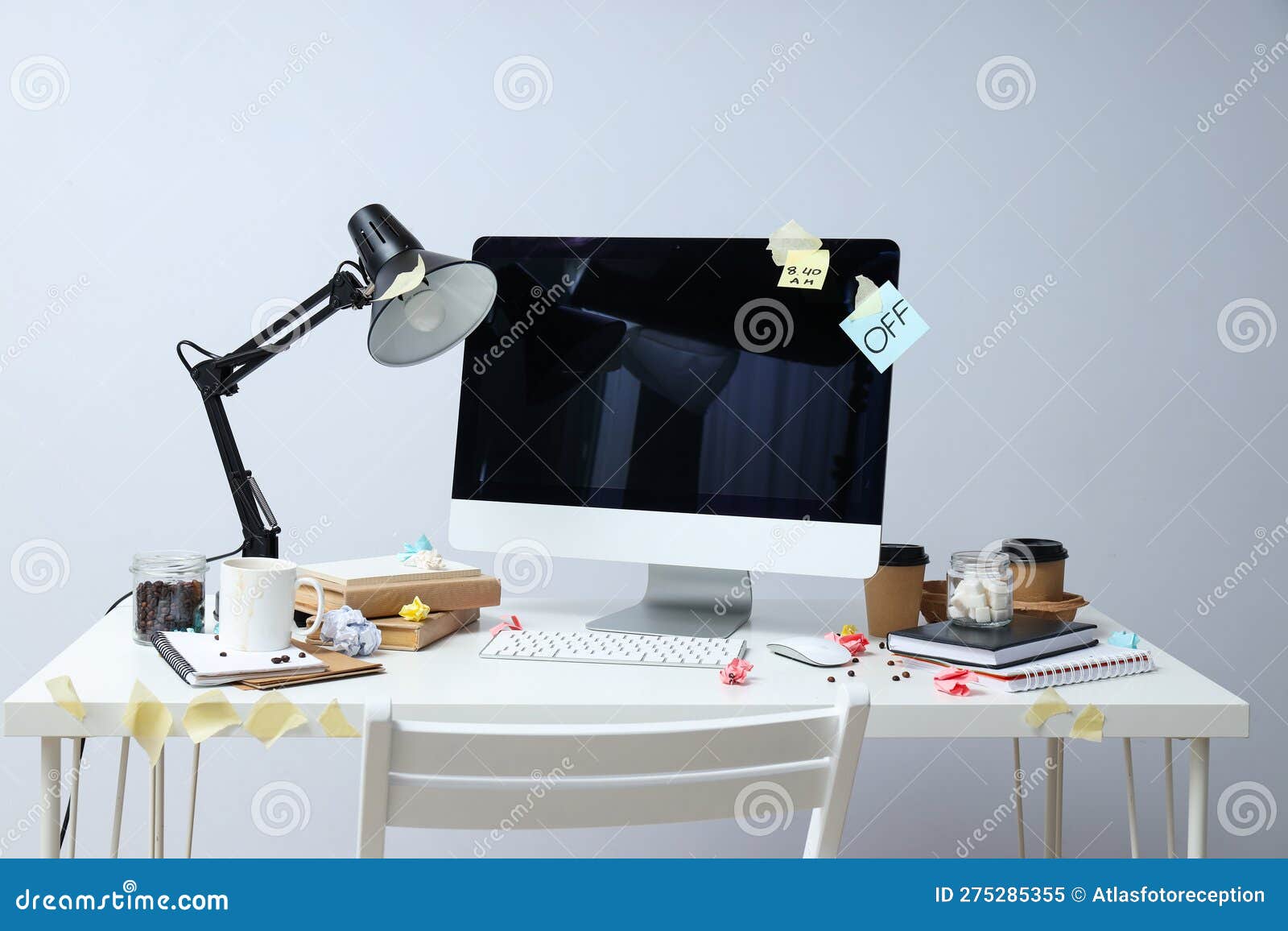 Messy Office Workplace, Workplace and Workspace Concept Stock Image ...