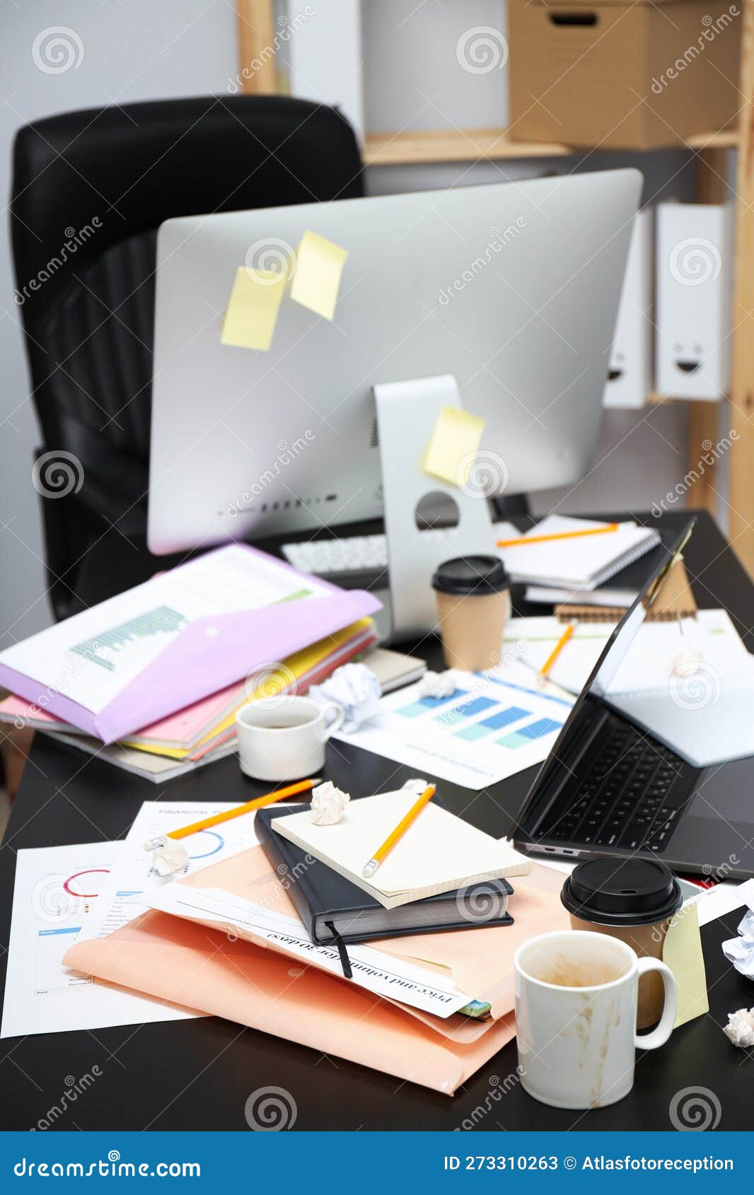 Messy Office Workplace, Workplace and Workspace Concept Stock Image ...