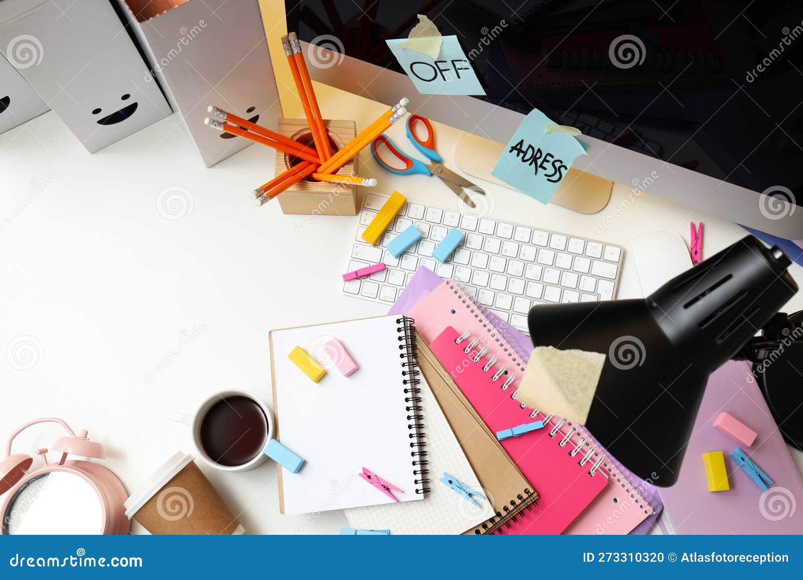 Messy Office Workplace, Workplace and Workspace Concept Stock Photo ...