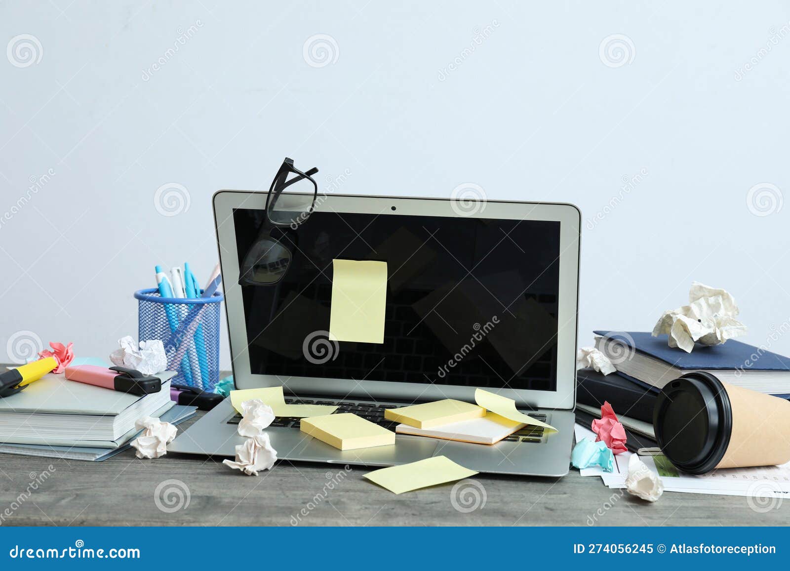 Messy Office Workplace, Workplace and Workspace Concept Stock Image ...