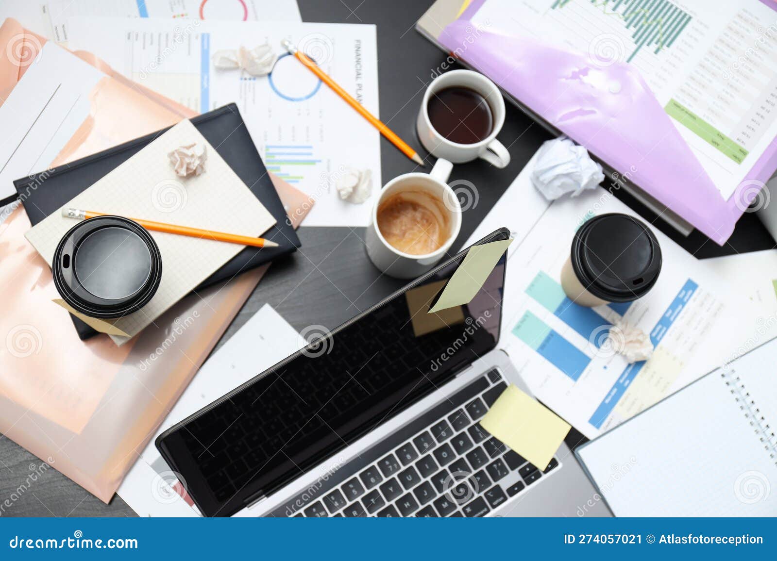 Messy Office Workplace, Workplace and Workspace Concept Stock Image ...