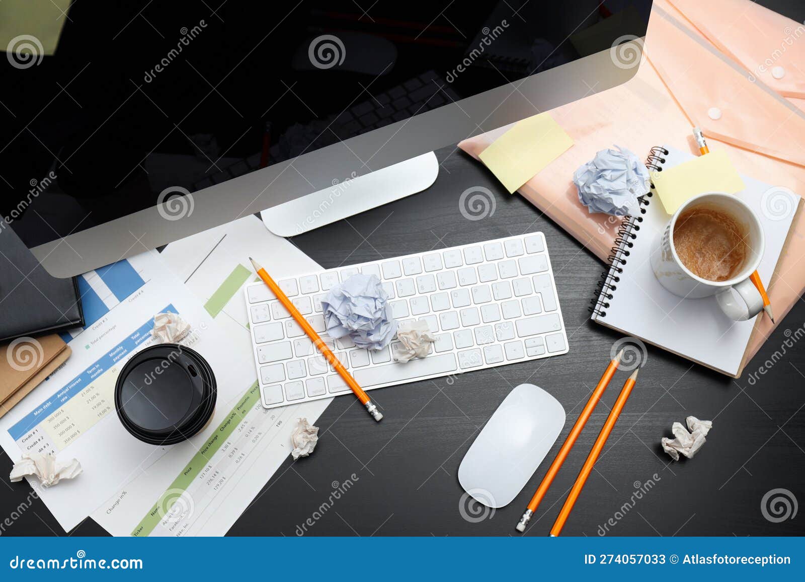 Messy Office Workplace, Workplace and Workspace Concept Stock Image ...