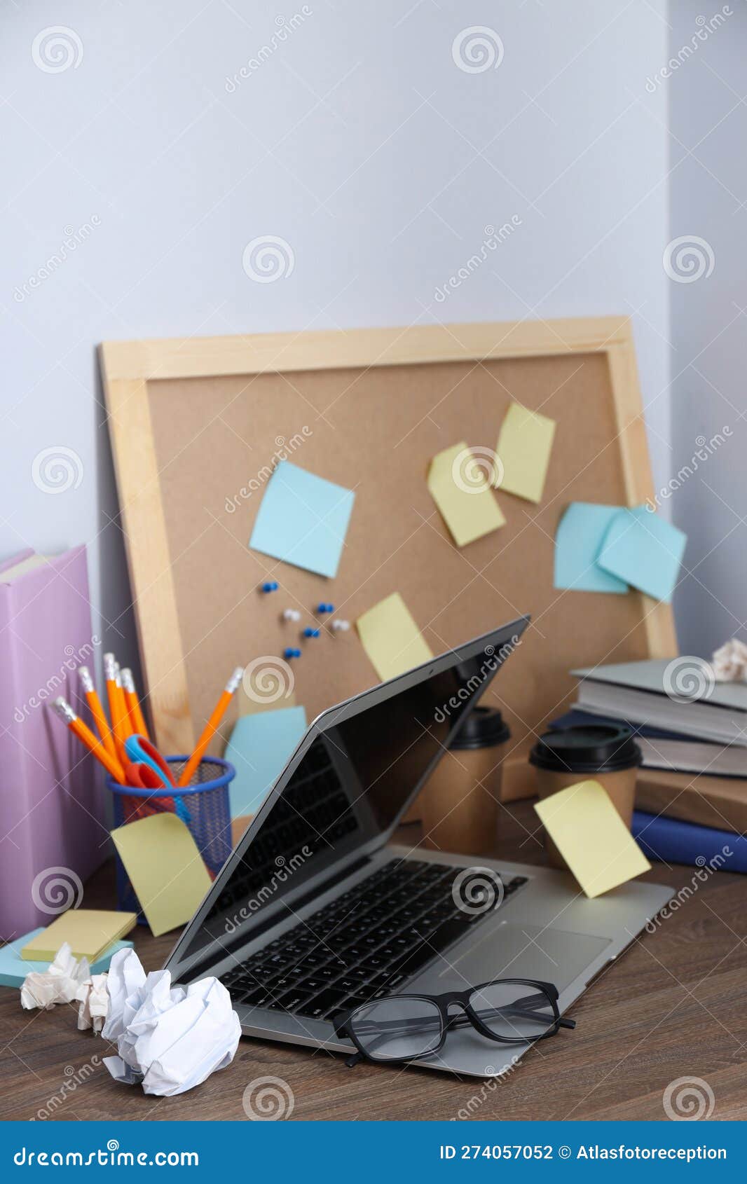 Messy Office Workplace, Workplace and Workspace Concept Stock Photo ...